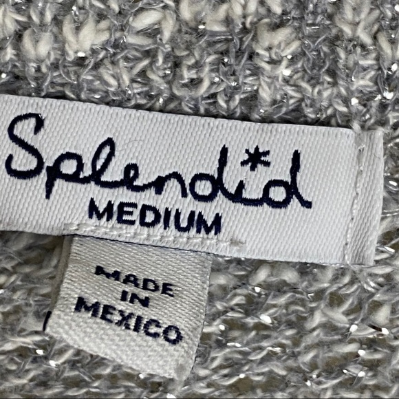 Splendid | Sweaters | Splendid Silver Metallic Open Front Cardigan ...